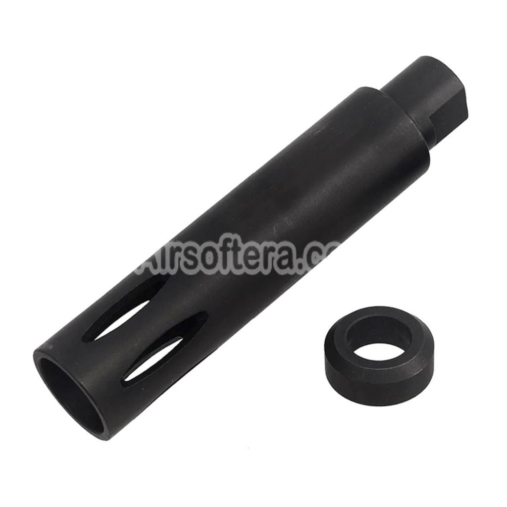Airsoft CYMA 113mm XM177 E2 Style Flash Hider -14mm CCW Counter-clockw ...