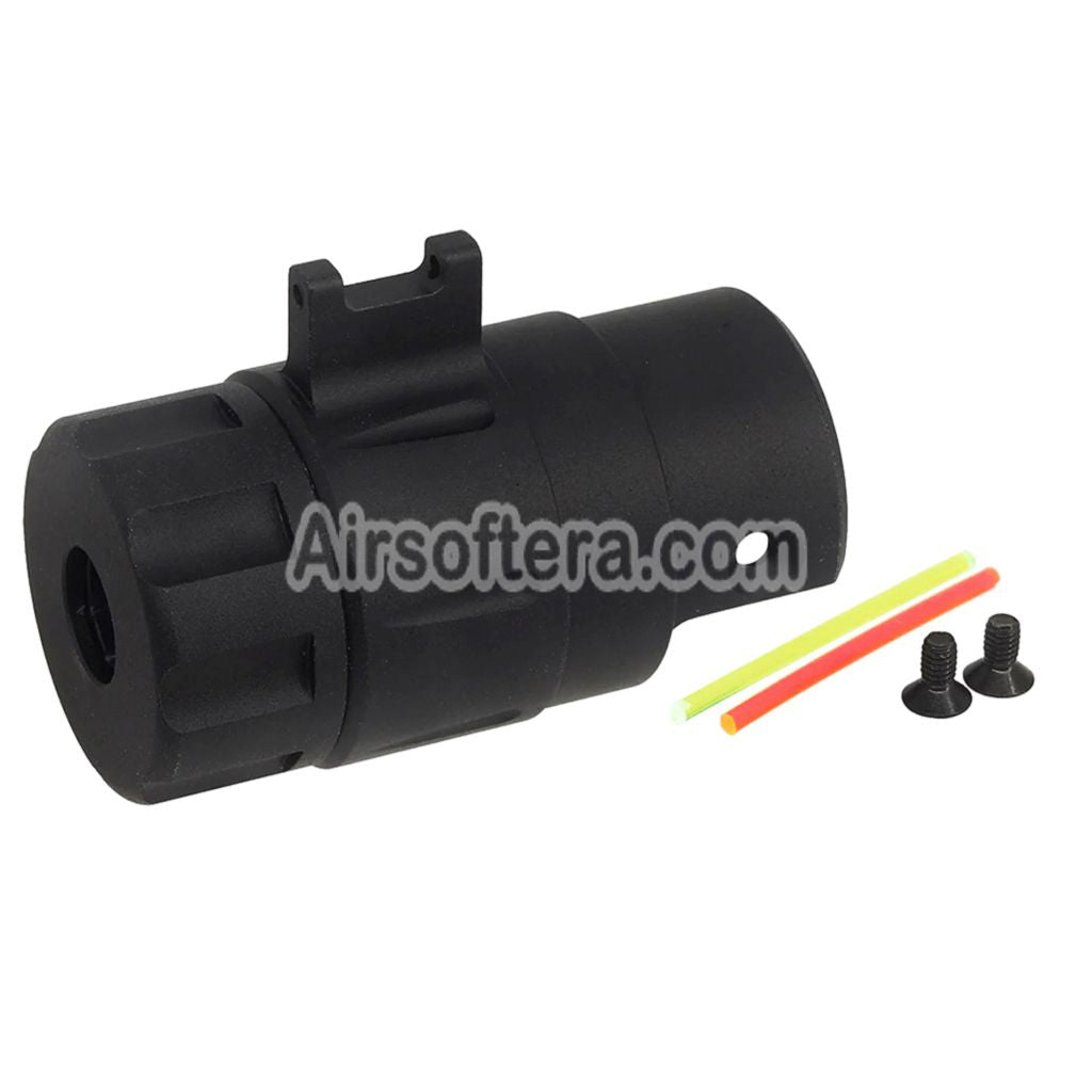 Airsoft 5KU CNC Aluminum Built-In Fiber Optic Front Sight Silencer Ada ...