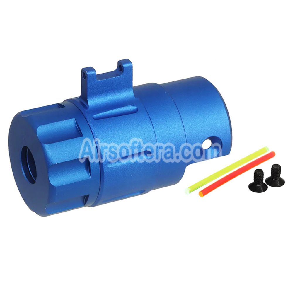 Airsoft 5KU CNC Aluminum Built-In Fiber Optic Front Sight Silencer Ada ...