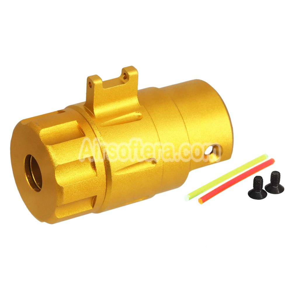 Airsoft 5KU CNC Aluminum Built-In Fiber Optic Front Sight Silencer Ada ...