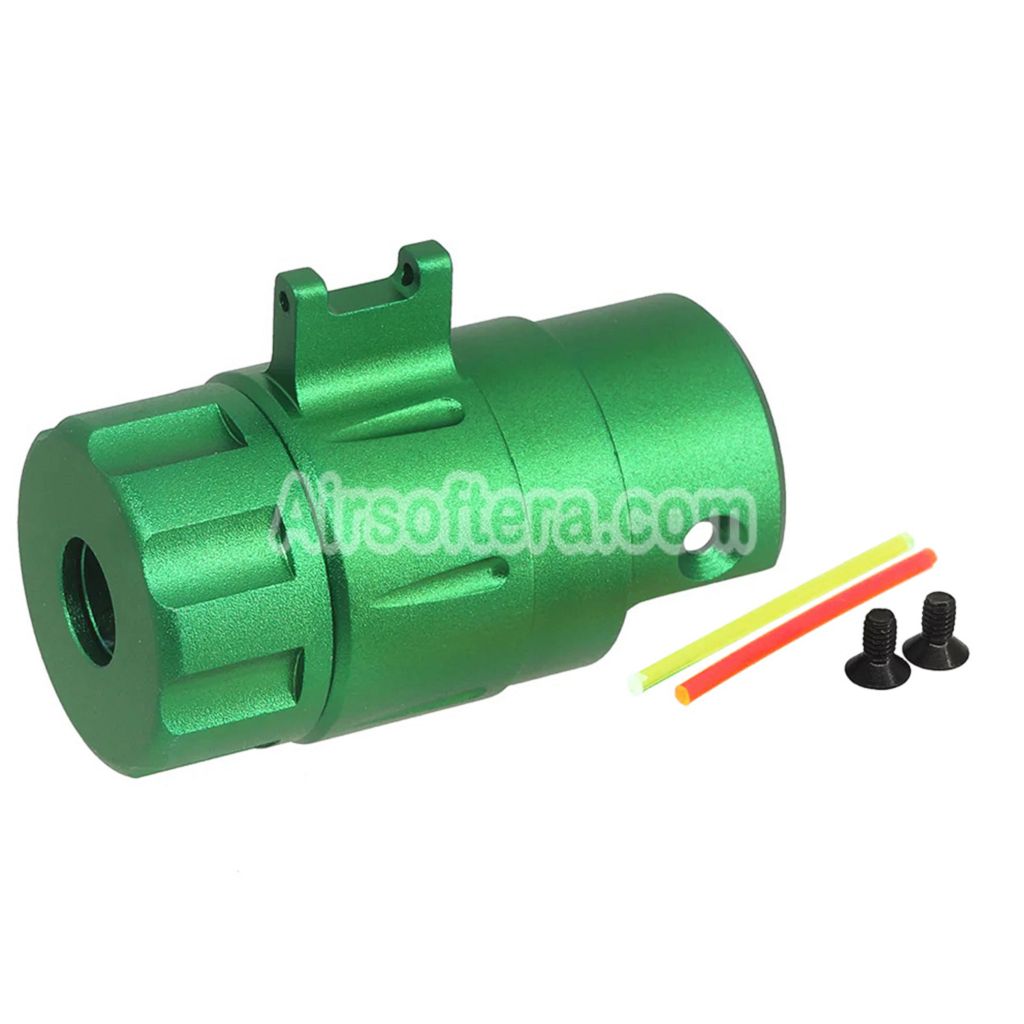Airsoft 5KU CNC Aluminum Built-In Fiber Optic Front Sight Silencer Ada ...