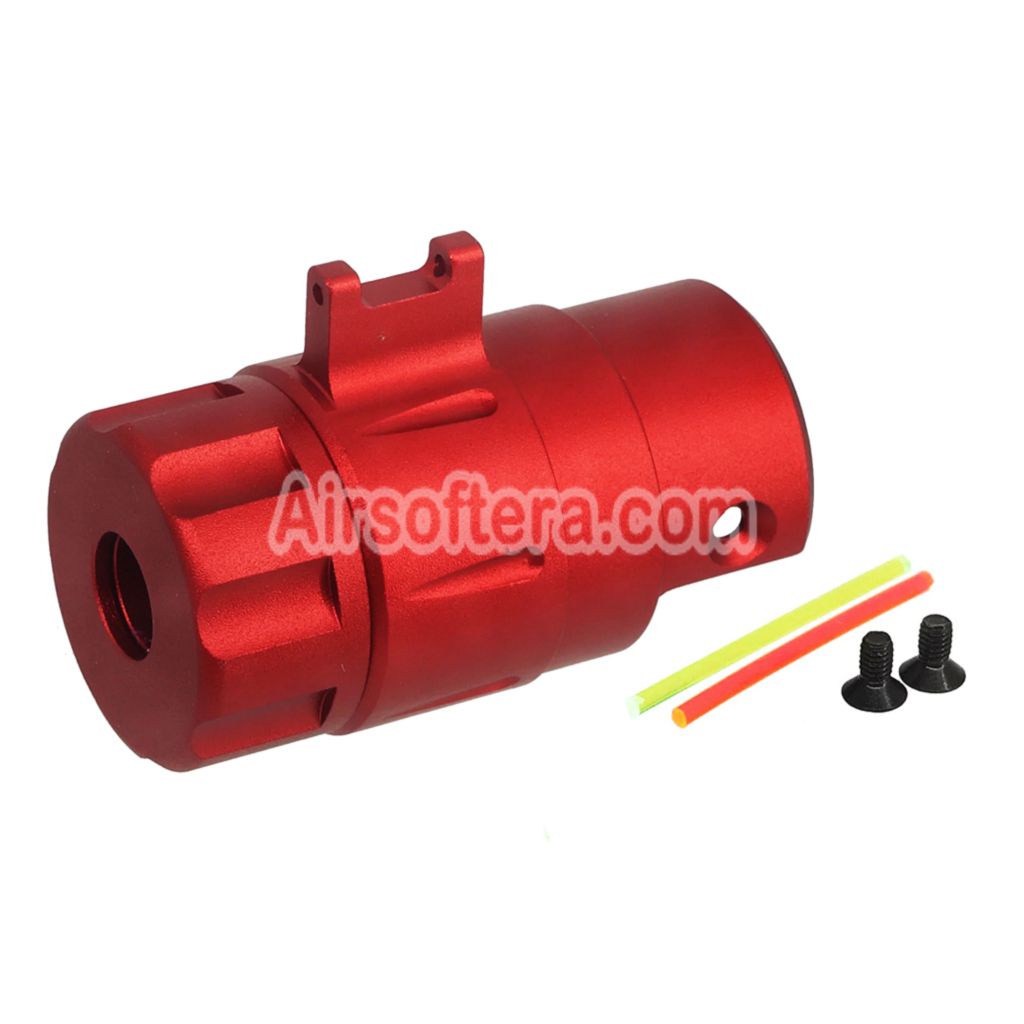 Airsoft 5KU CNC Aluminum Built-In Fiber Optic Front Sight Silencer Ada ...