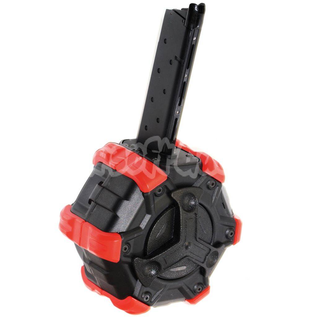 Airsoft DOUBLE BELL 350rd Gas Adaptive Drum Magazine for BELL 1911 ARM ...