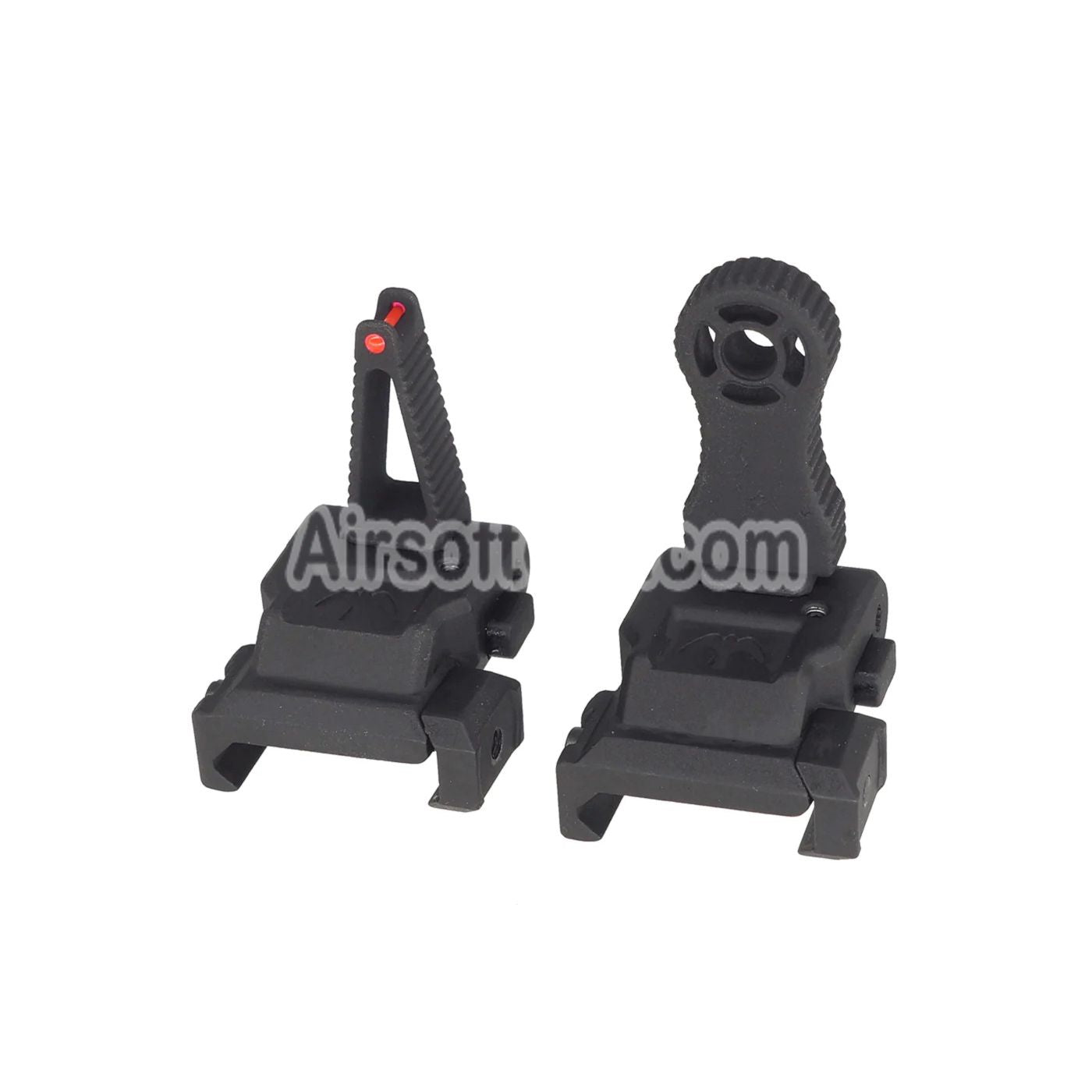 Airsoft APS Falcon Flip Up Optic Fiber Front Rear Sight For 20mm 1913 ...